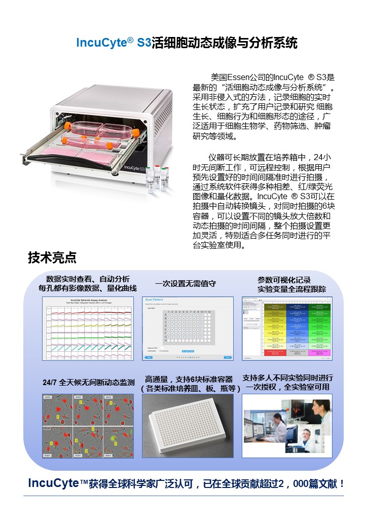 IncuCyte® S3活细胞动态成像与分析系统 - 泽汇科技